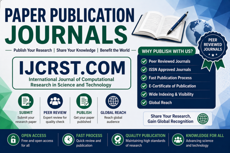 Paper Publication Journals - IJCRST